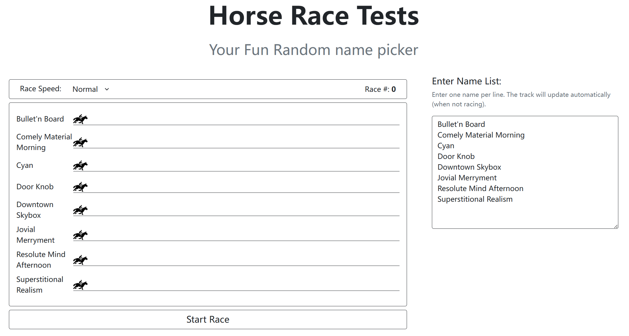 Random Name Picker with Horse Race – Fun & Fair Way to Draw Names ...